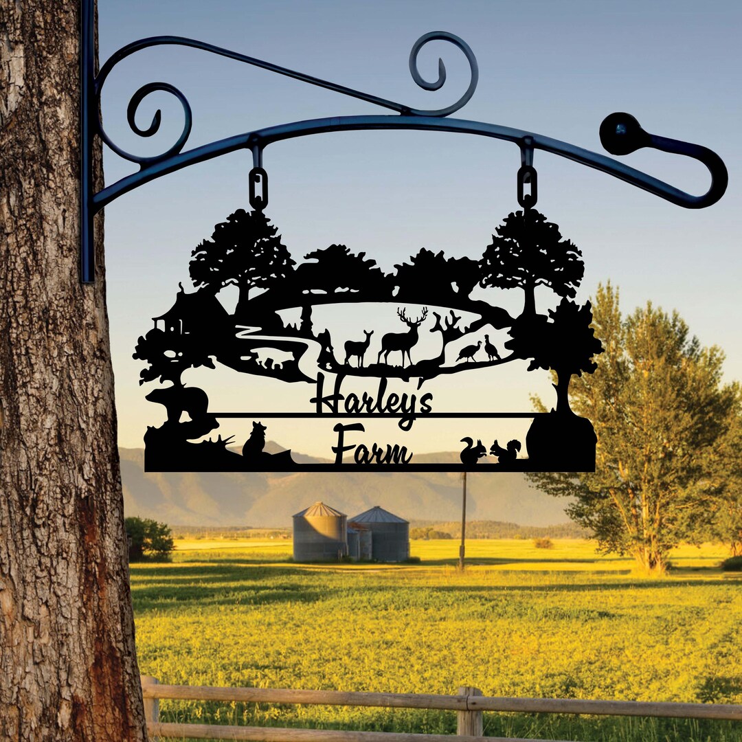 Personalized Metal Ranch Name Sign, Custom Deer Metal Wall Art, Ranch ...