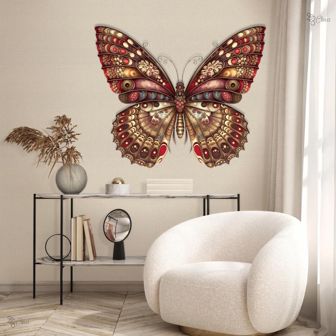 Colorful Butterfly Metal Sign, Butterfly Sign, Outdoor Patio Metal Sign ...