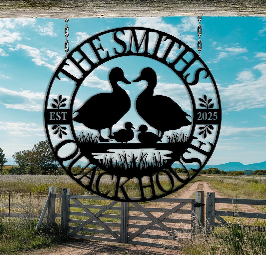 Custom Duck Farm Sign, Custom Quack House Decor, Lake House Metal Sign ...