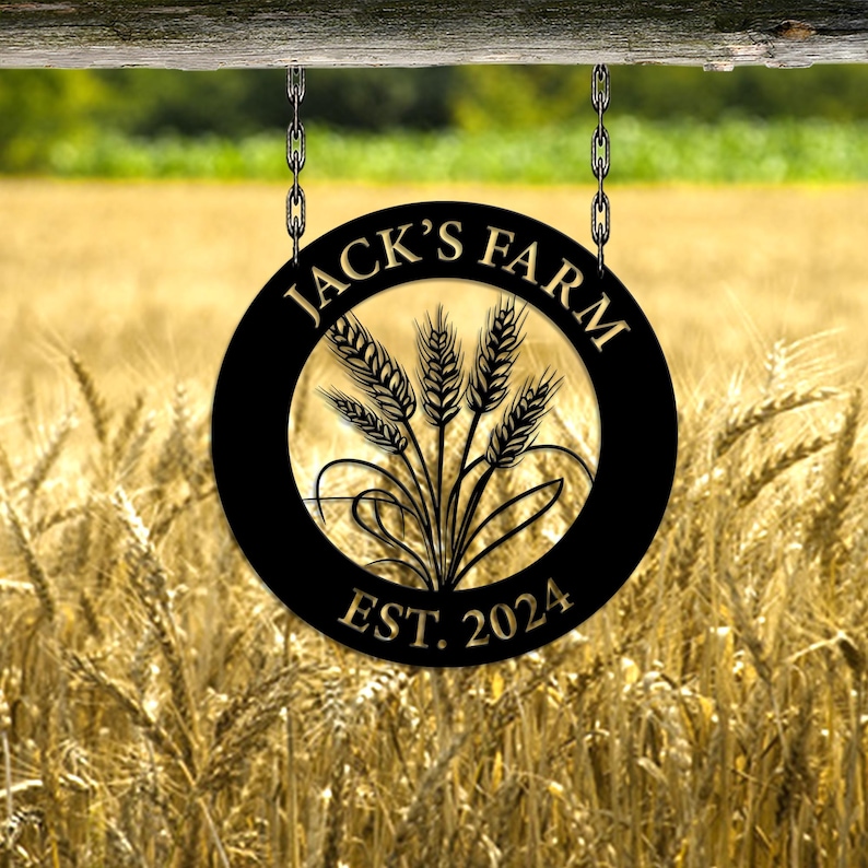 Custom Wheat Field Sign, Custom Farm Sign, Farmhouse Metal Sign ...
