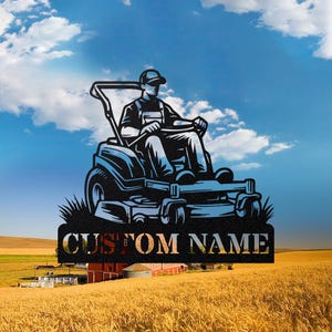 Custom Lawn Mower Metal Wall Art With Led Lights, Gift for Dad, Lawn ...