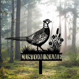 Custom Pheasant Garden Sign, Personalized Yard Decor With Bird ...