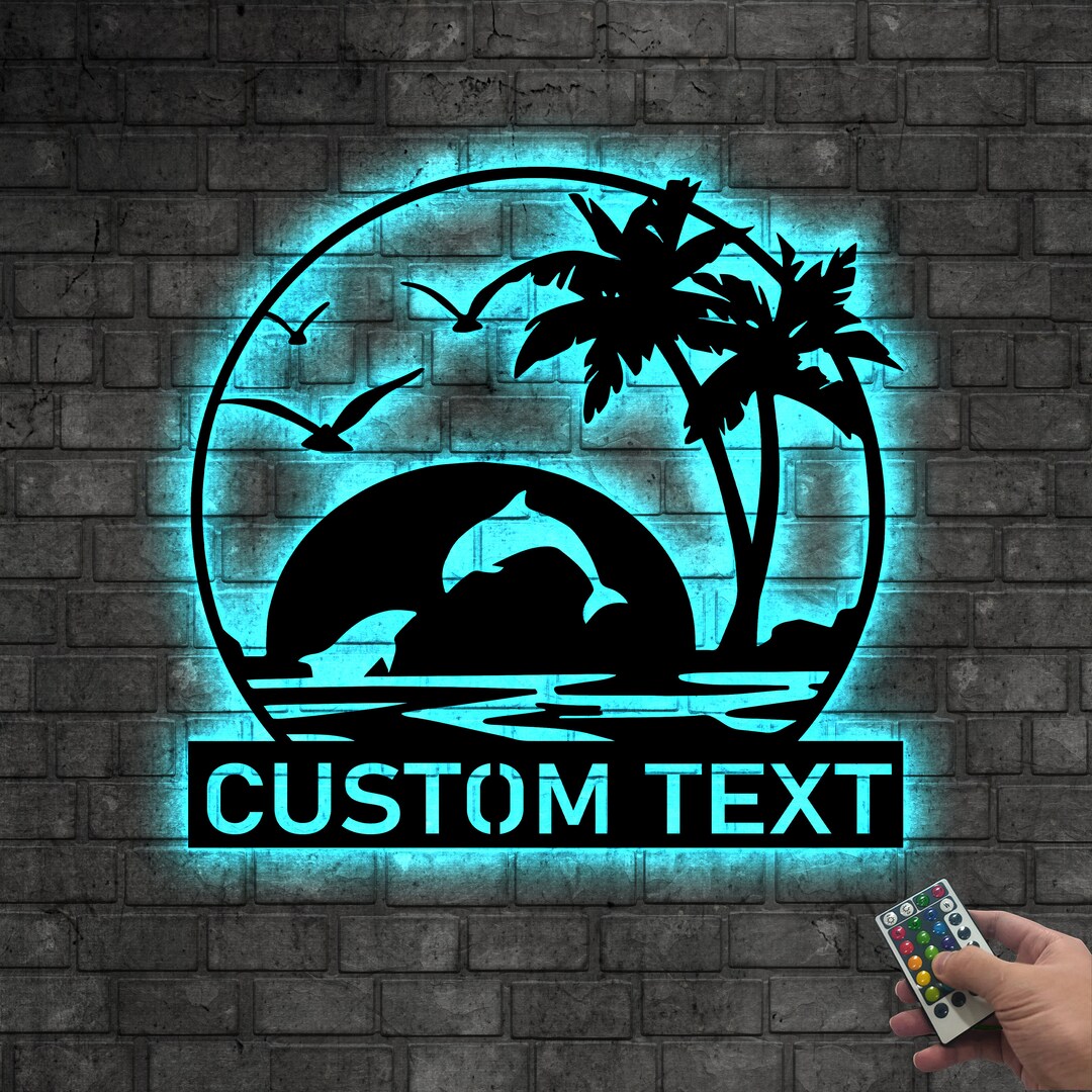 Custom Palm Tree Sign,metal Beach House Sign,personalized Beach Sign ...