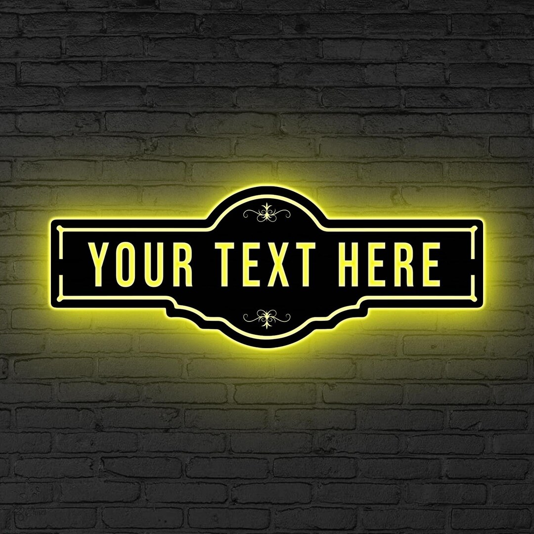 Custom Metal Sign LED Lights, Outdoor Sign, Personalized Metal Wall Art ...