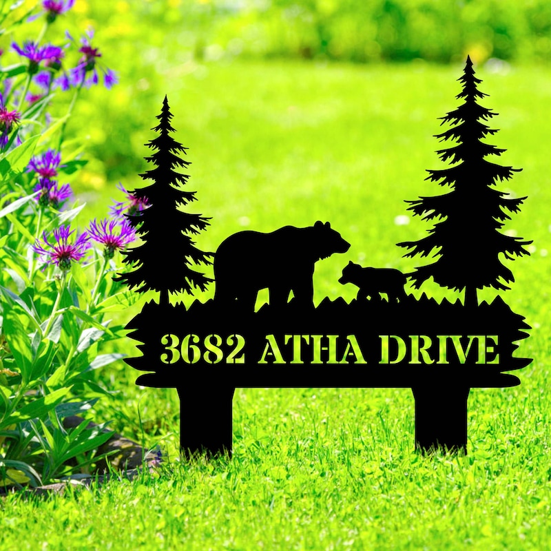 Metal Bear Yard Sign - Etsy