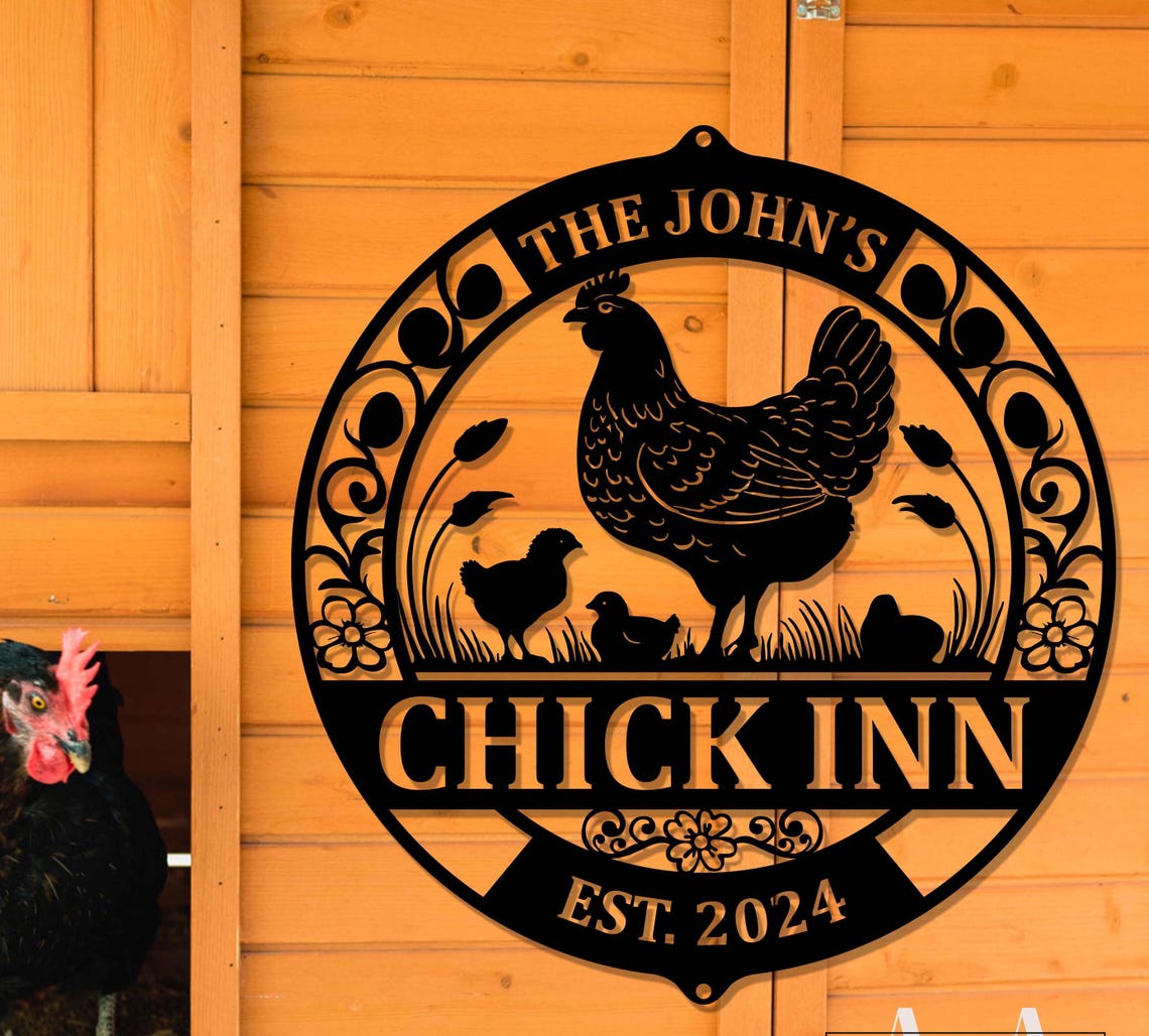 Personalized Chicken Farm Metal Sign, Custom Chicken Yard Sign, Metal ...