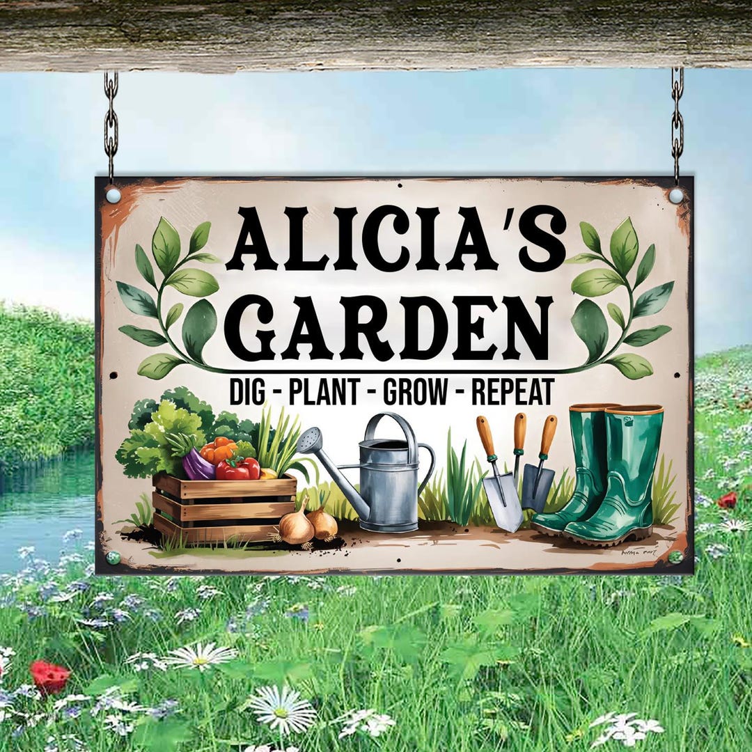 Personalized Garden Metal Sign, Gardener Name Sign,garden Name Sign ...