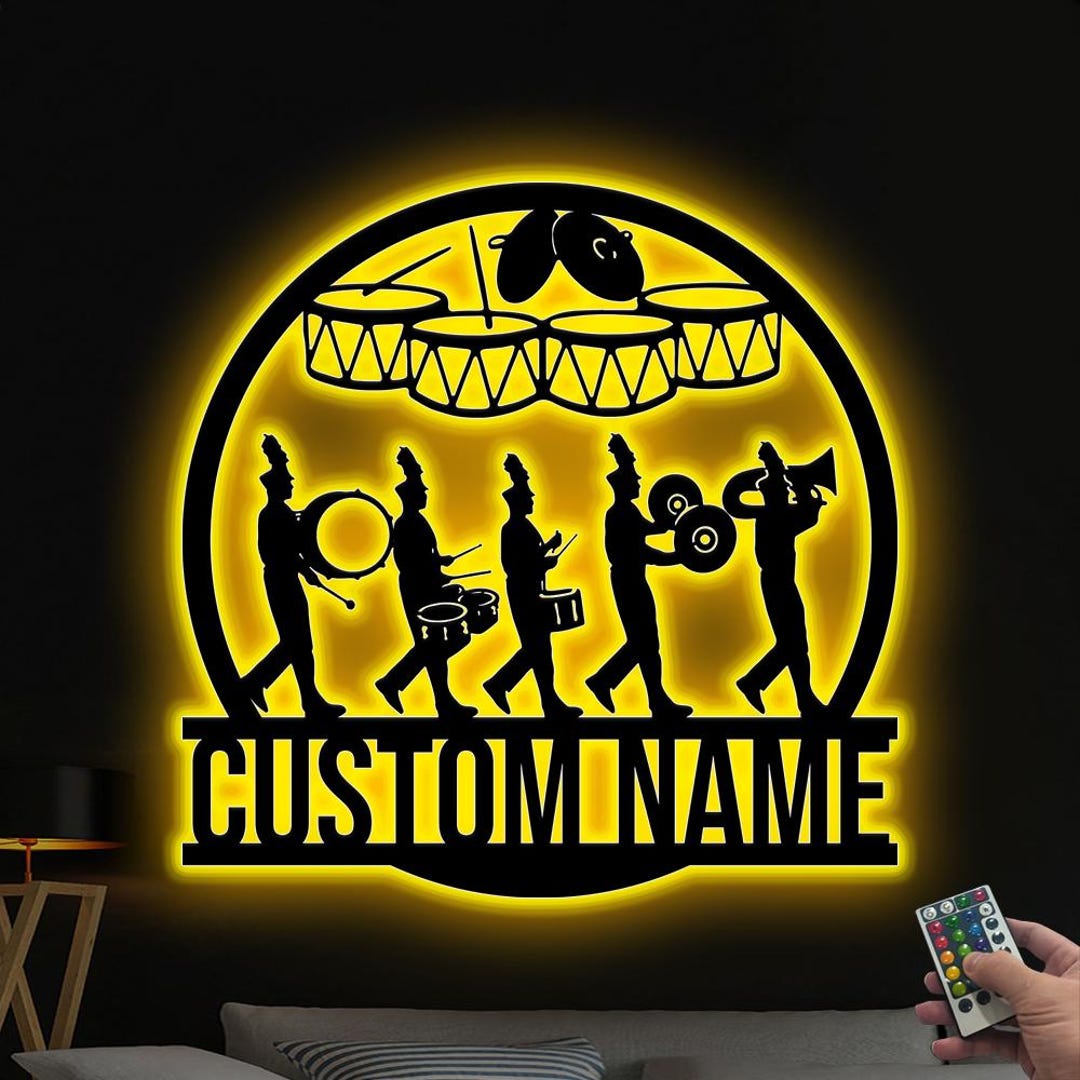 Custom Marching Band Metal Wall With LED Light, Marching Band Sign ...