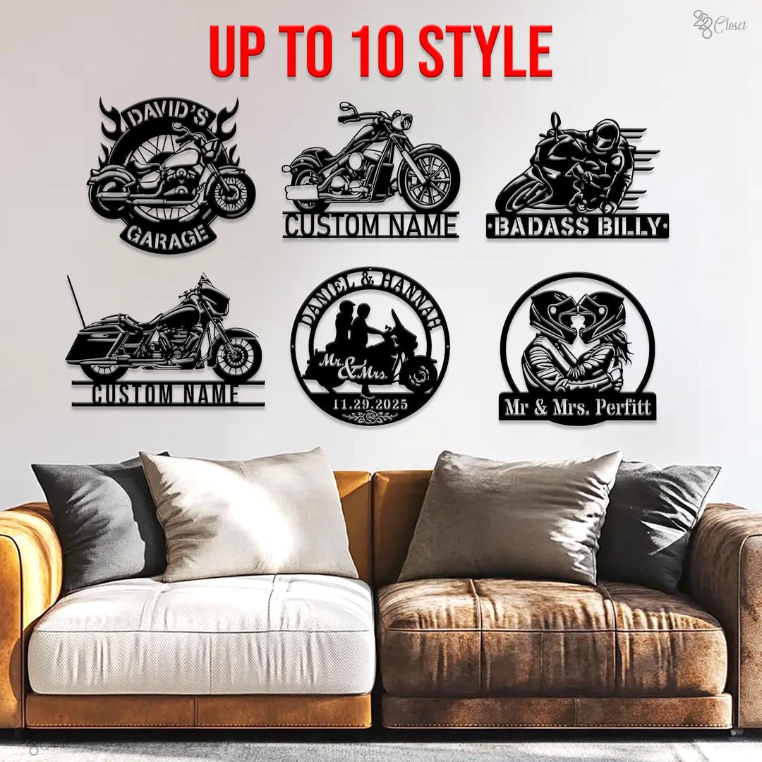 Custom Motocross Metal Wall Art Personalized Biker Gift Man Cave Sign ...