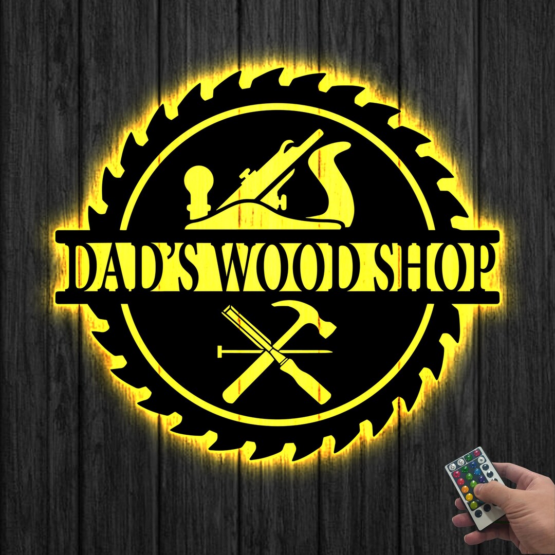 Customized Wood Saw Blade Metal Wall Art Led Light, Personalized ...