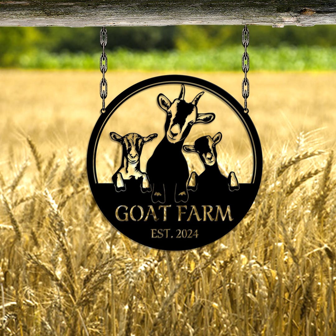 Personalized Goat Metal Sign,custom Goat Farm Sign,goat Metal Wall Art ...