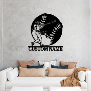 Custom Softball Metal Sign, Softball Player Name Sign, Sports Home ...