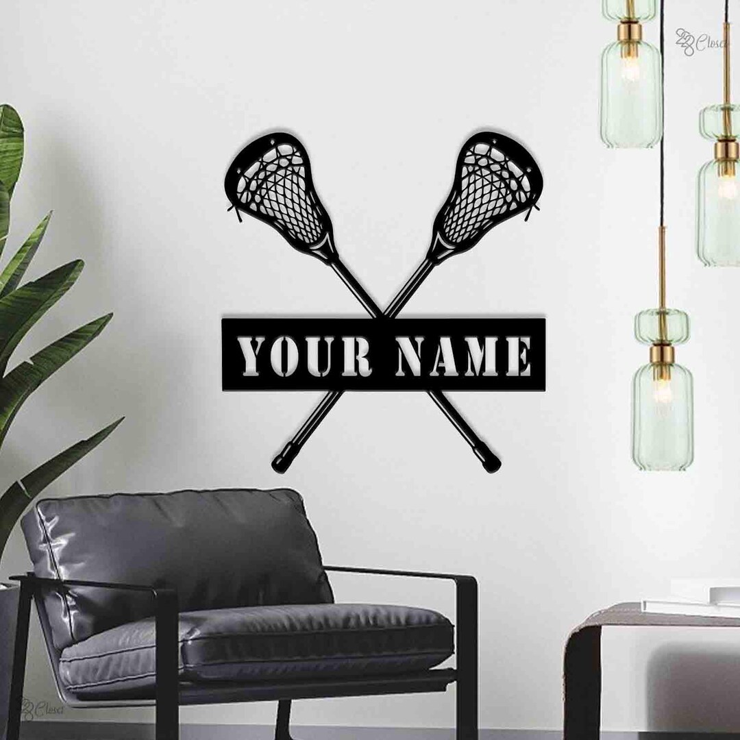 Custom Lacrosse Wall Sign, Personalized Sports Decor for Player, Gift ...