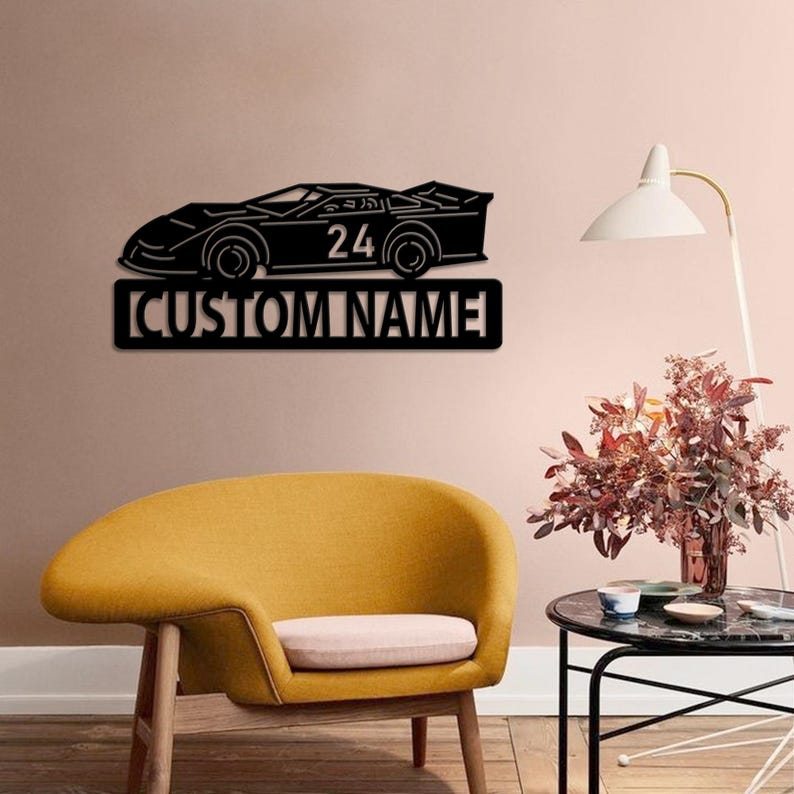 Personalized Race Car Metal Wall Art, Race Car Sign, Dirt Track Racing ...