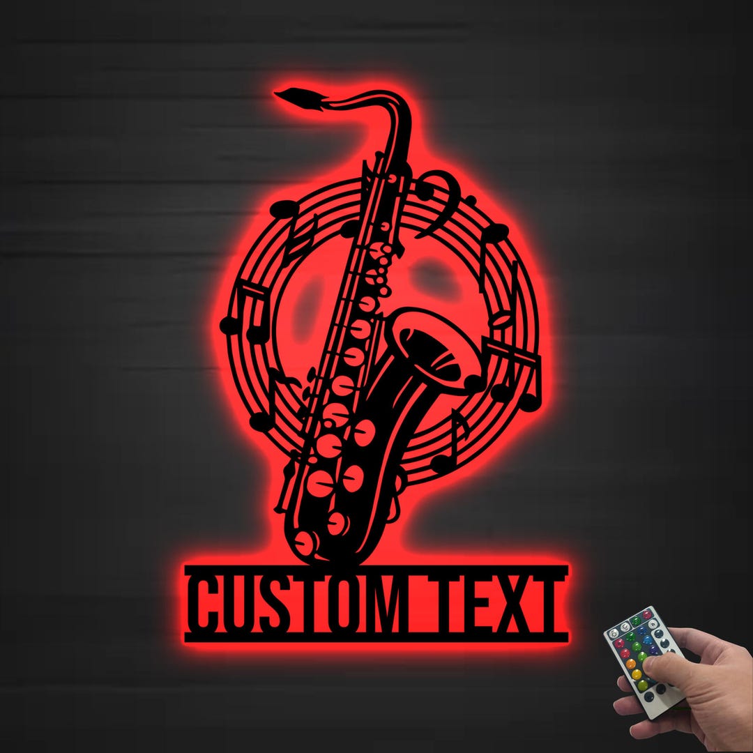 Custom Saxophone Metal Sign LED Lights,personalized Saxophone Player ...