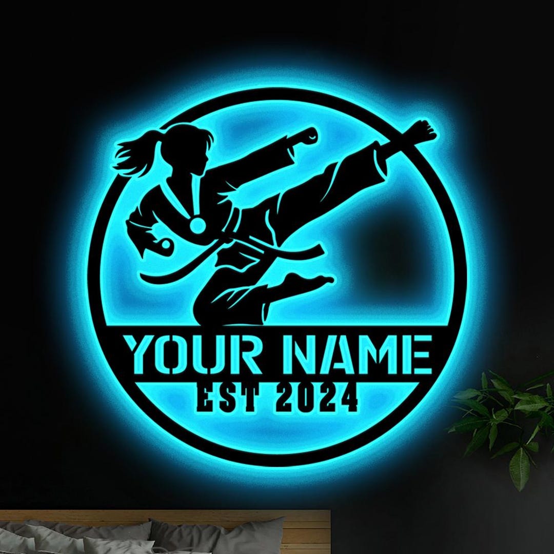 Personalized Karate Name Sign Decoration for Room,custom Girl Karate ...
