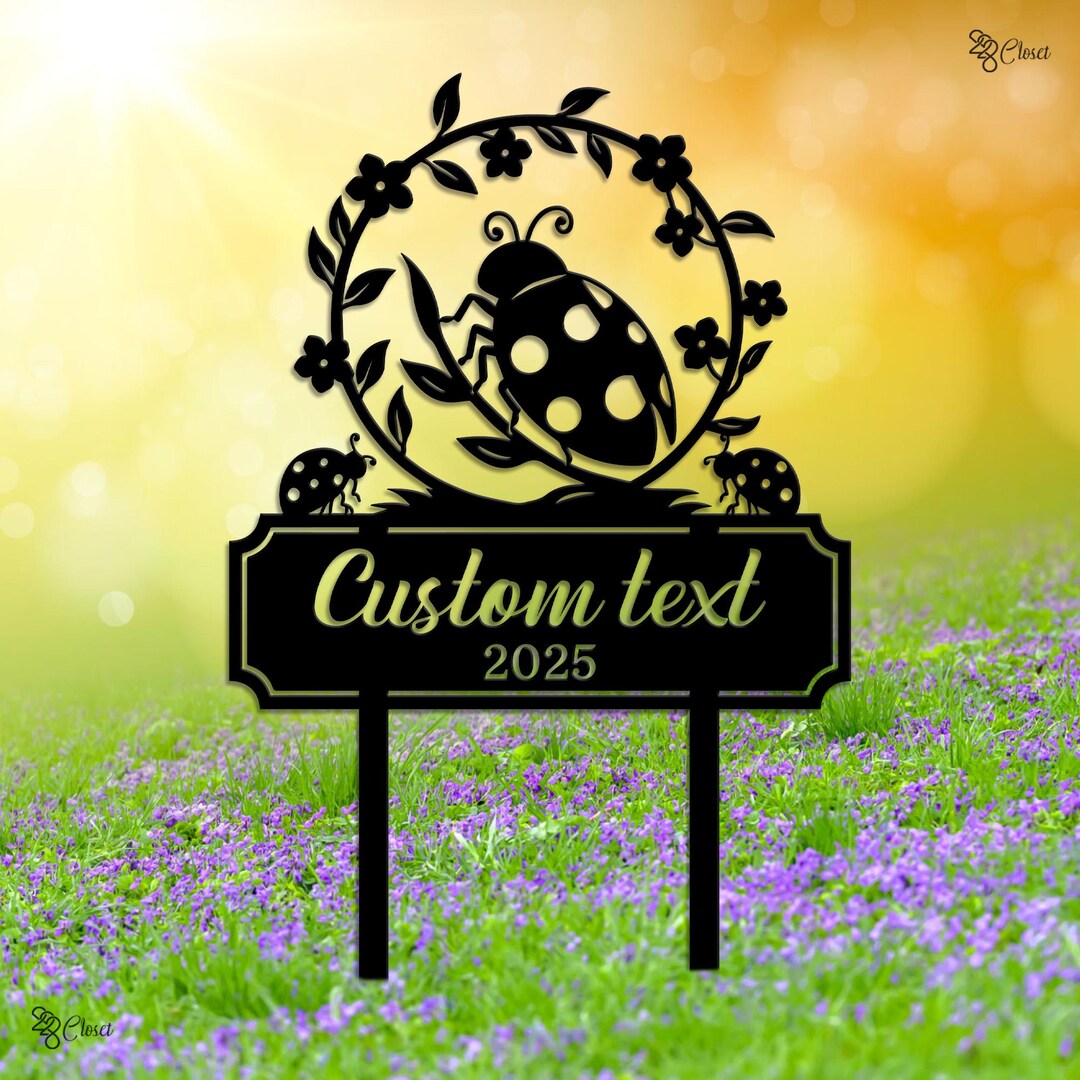 Custom Ladybug Garden Sign, Ladybug Garden Decor Sign, Ladybug Yard ...