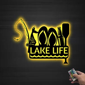 Lake Life Metal Wall Art, Lake Metal Sign Outdoor Wall Art, Lake Life ...