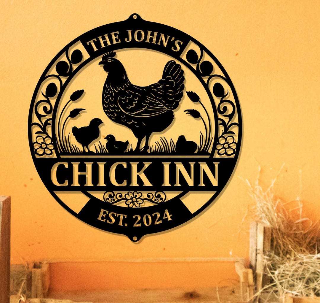 Personalized Chicken Farm Metal Sign, Custom Chicken Yard Sign, Metal ...