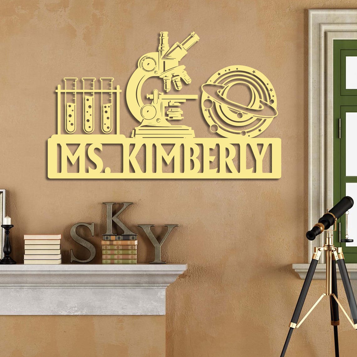 Custom Scientist Name Sign Science Metal Wall Art,science Classroom ...