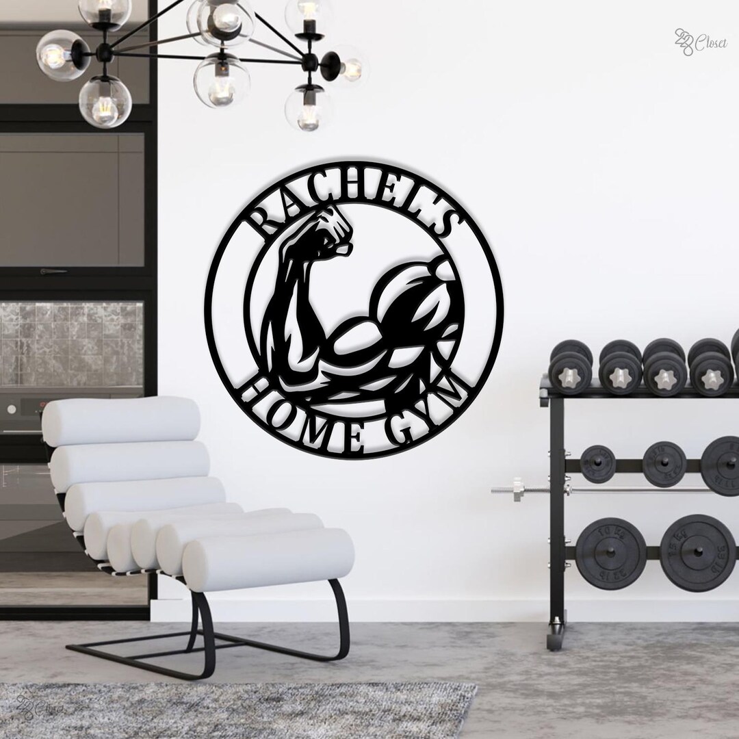 Custom Home Gym Sign, Wall Art for Fitness Room, Custom Name Fitness ...