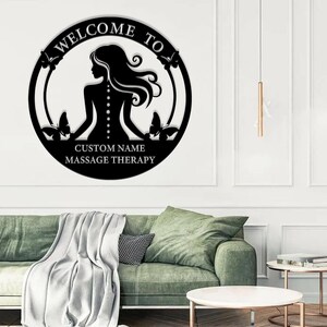 Custom Massage Therapy LED Light Sign, Spa Wall Decor With Name ...
