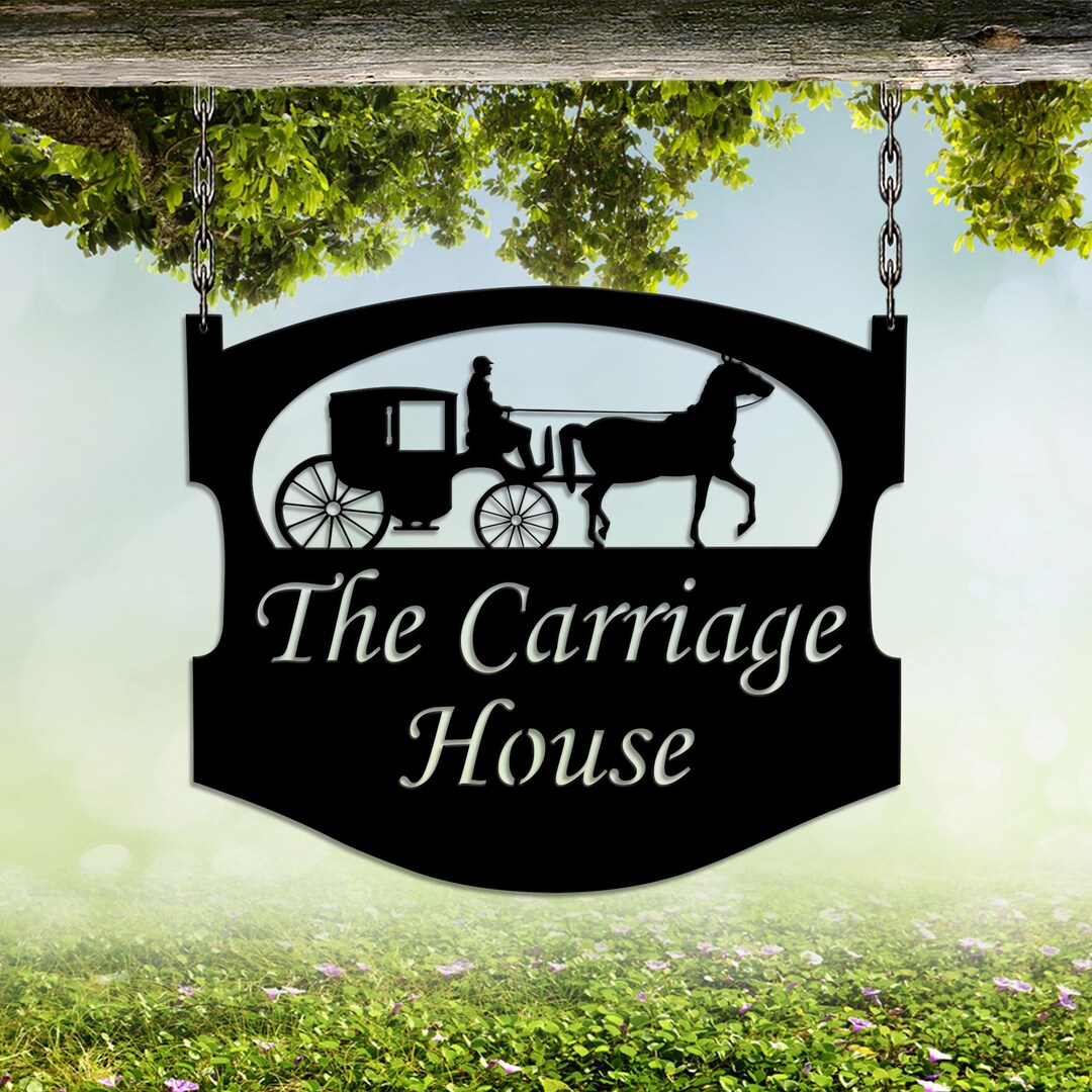 Personalized Horse Carriage Metal Wall Art, Horse Carriage Metal Sign ...
