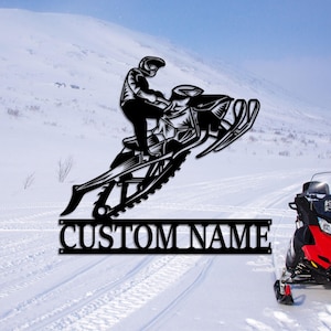 Custom Snowmobile Metal Wall Art LED Lights , Personalized Ski-doo Name ...