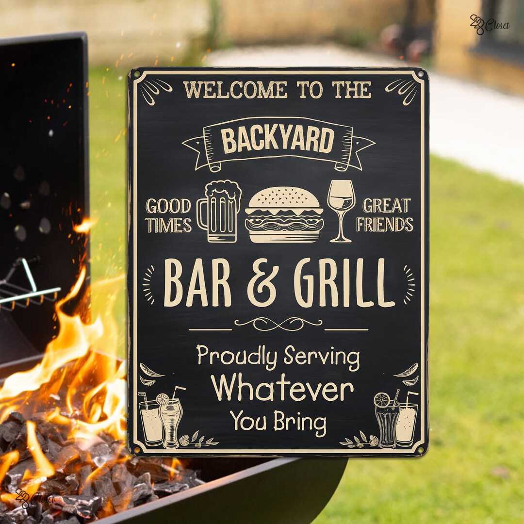 Custom Bar & Grill Sign Metal, Personalized Outdoor Sign,custom Bar and ...