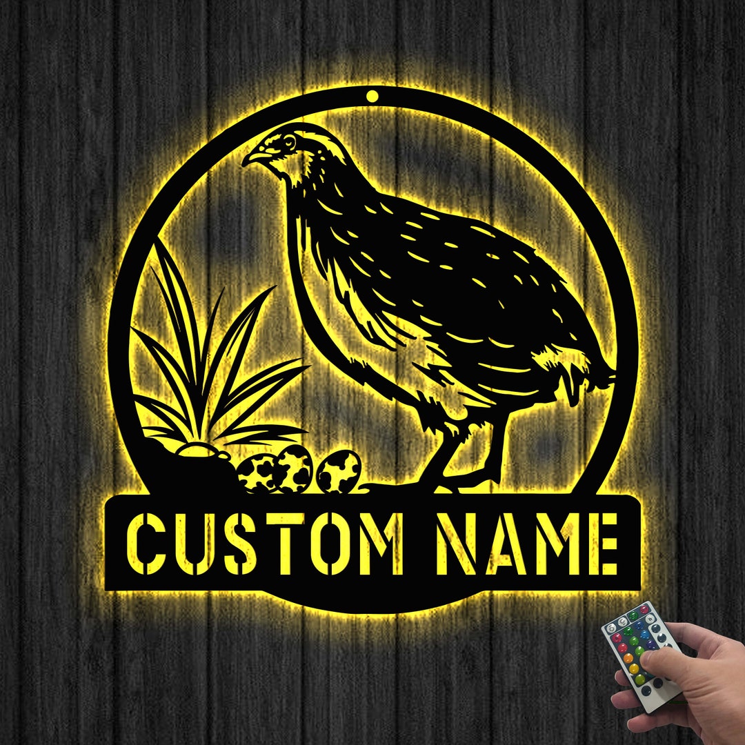 Custom Quail Metal Wall Art,personalized Quail Bird Ranch Sign, Outdoor ...