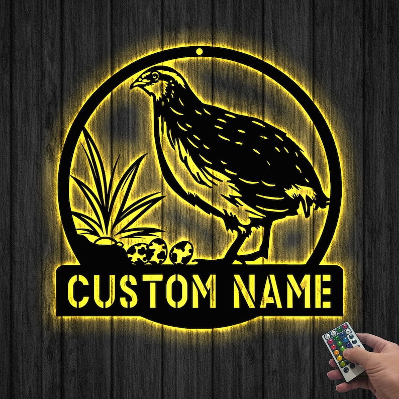 Custom Quail Metal Wall Art,personalized Quail Bird Ranch Sign, Outdoor ...