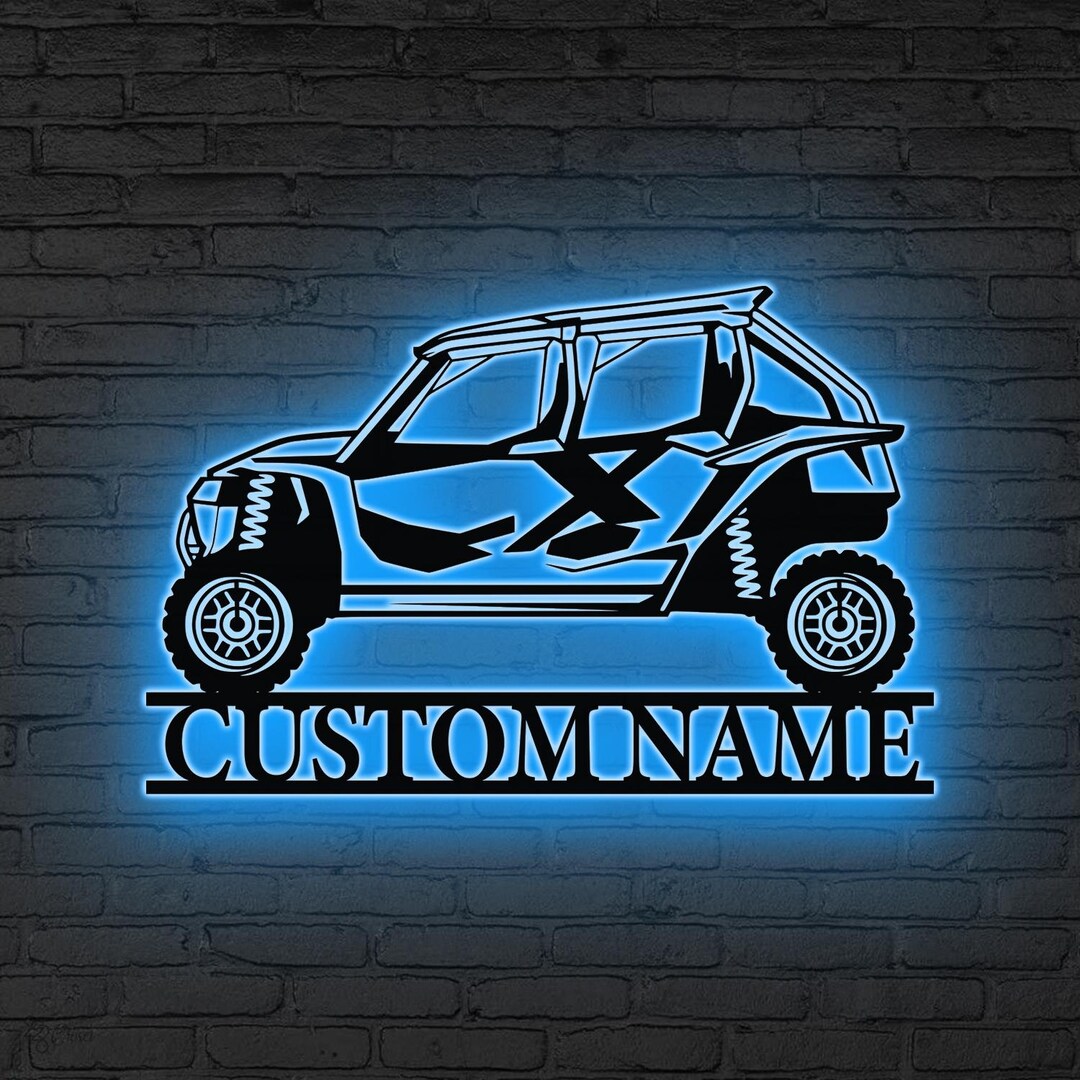 Custom Name UTV Metal Sign Led Lights, ATV off Road Metal, Personalized ...