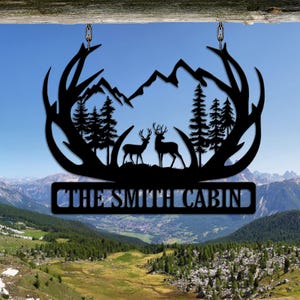 Personalized Deer Metal Sign, Outdoor Hanging, Hunter Gift, Family Name ...