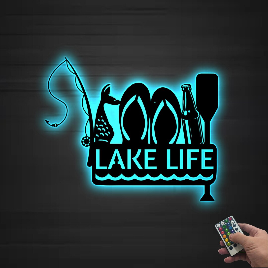 Lake Life Metal Wall Art, Lake Metal Sign Outdoor Wall Art, Lake Life ...