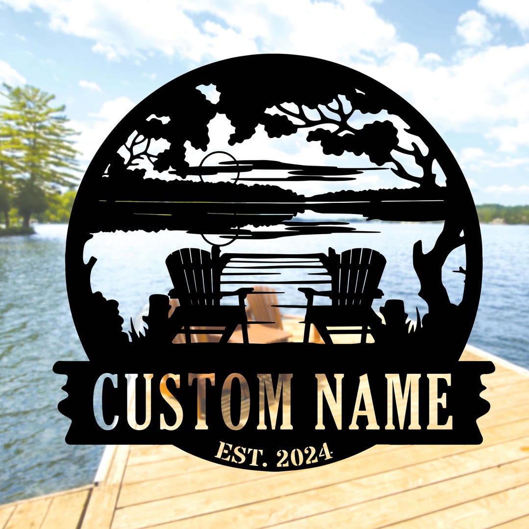 Personalized Lake House Metal Sign, Lake Scene Sign,front Porch Decor ...