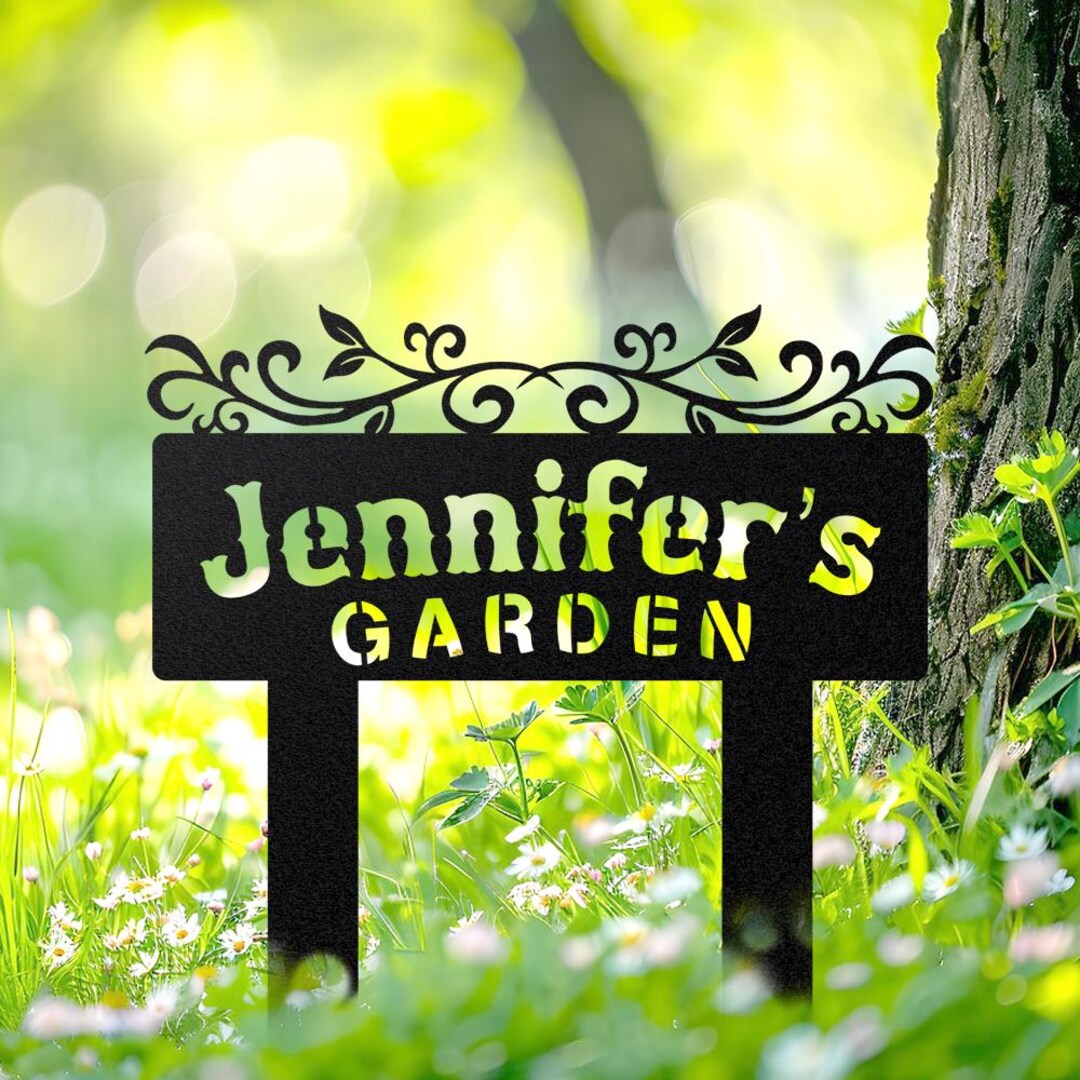 Custom Metal Garden Sign,garden Marker With Stakes Metal Yard Sign,yard ...