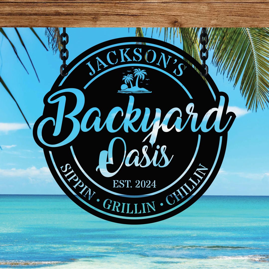 Personalized Backyard Pool Metal Sign, Outdoor Decor, Pool Signs for ...