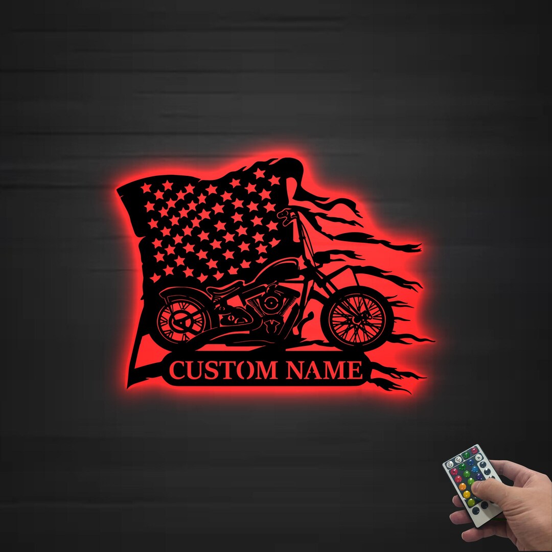Custom Motorcycle Metal Wall Art, Personalized Biker Wall Decor ...