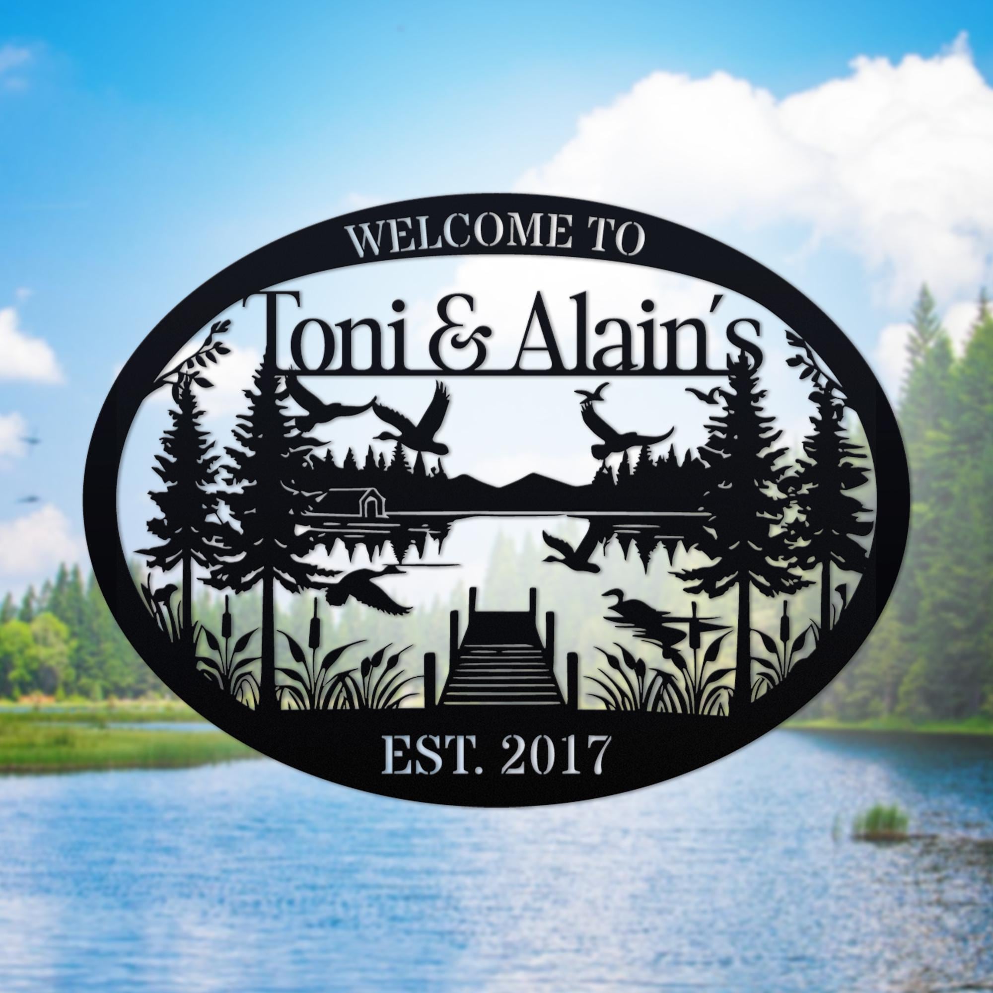 Custom Lake Dock Sign , Deer Lake Sign, Family Lake Lot Sign, Lake ...