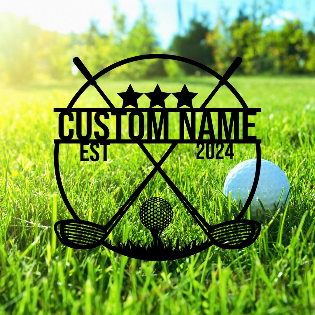 Custom Golfing Metal Wall Art Personalized Golfer Name Sign Home Decor ...