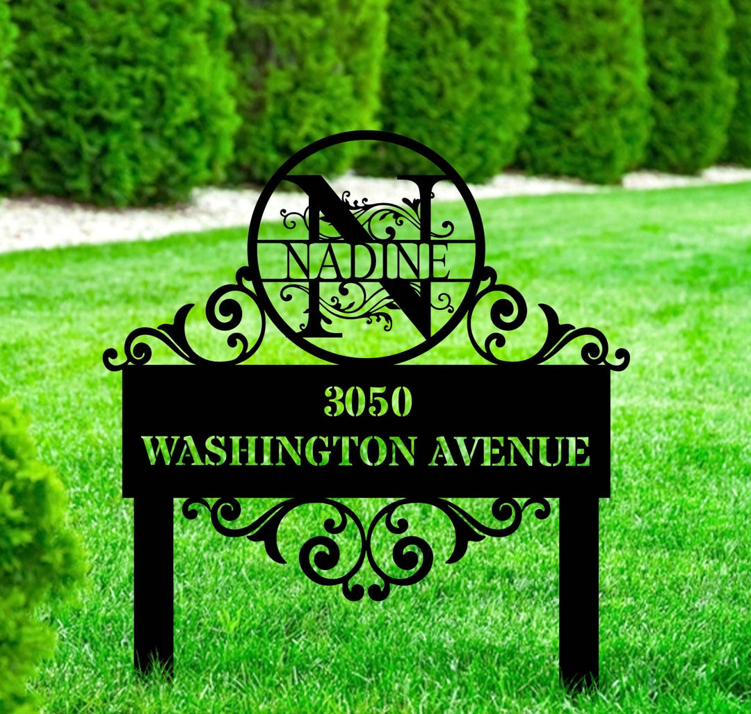 Custom Garden Sign, Flower Design Personalized Metal Garden Sign ...