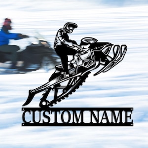 Custom Snowmobile Metal Wall Art LED Lights , Personalized Ski-doo Name ...