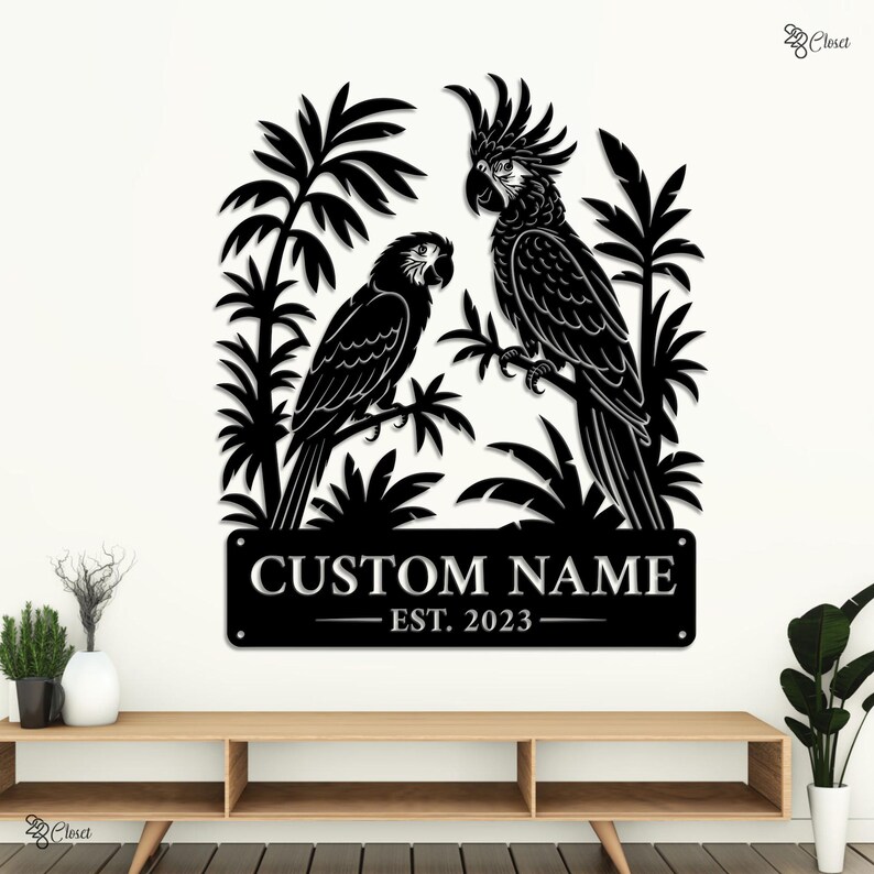 Custom Parrot Metal Sign,personalized Tropical Bird, Tropical Parrot ...