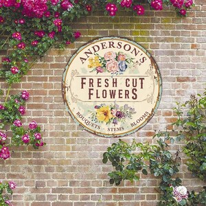 Custom Fresh Cut Flowers Sign, Personalized Garden Shop Sign, Custom ...