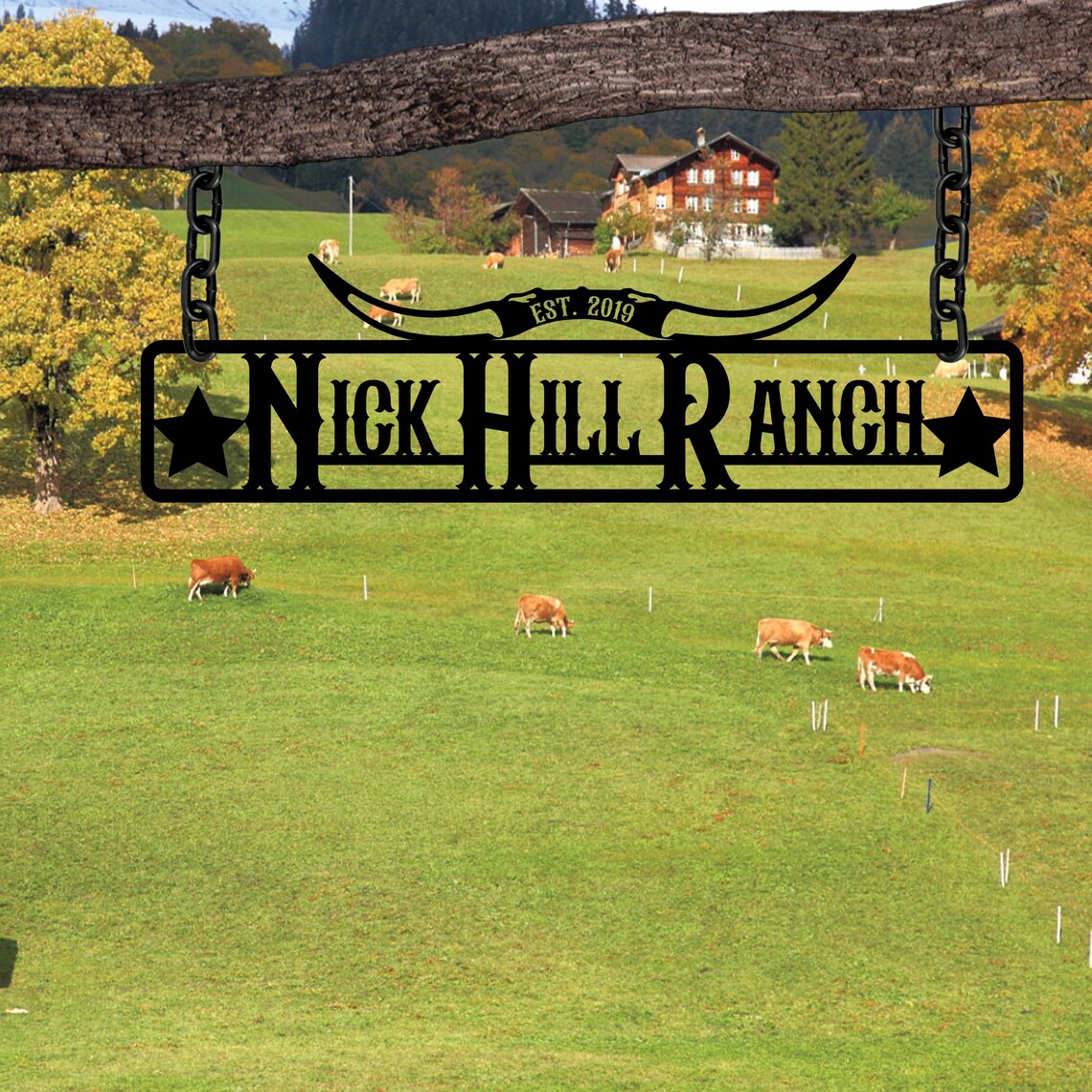 Personalized Metal Farm Entrance Sign, Custom Farm Signs, Ranch Gate ...