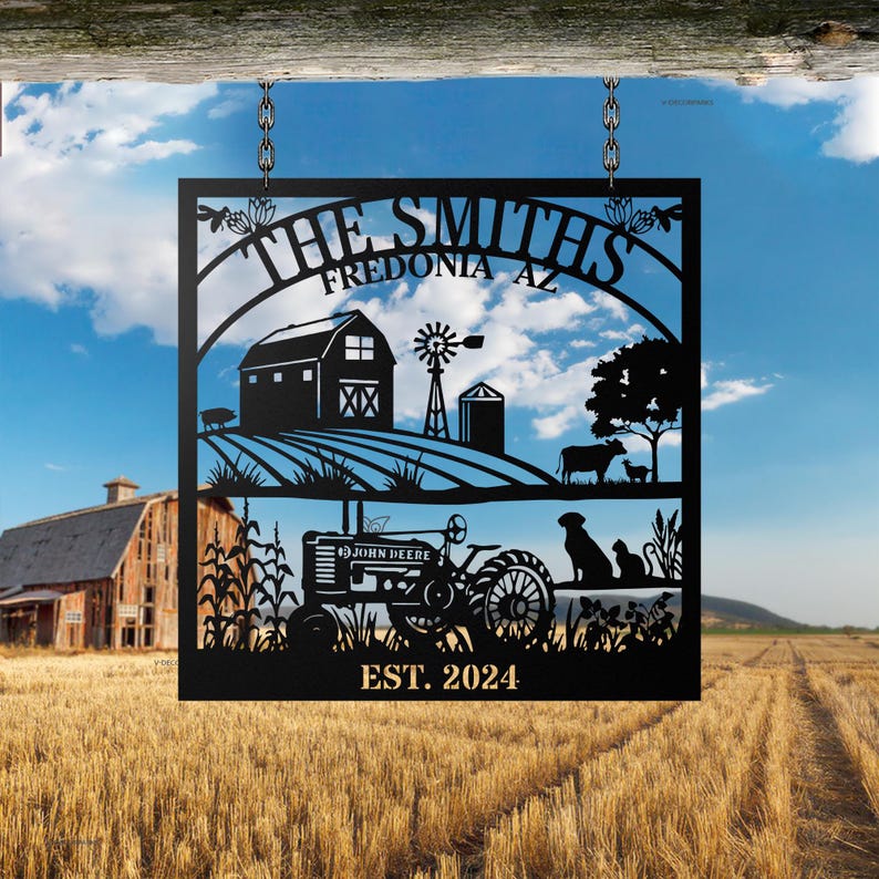 Custom Farmhouse Decor, Barn Sign, Farm Gate Sign,, Personalized Farm ...