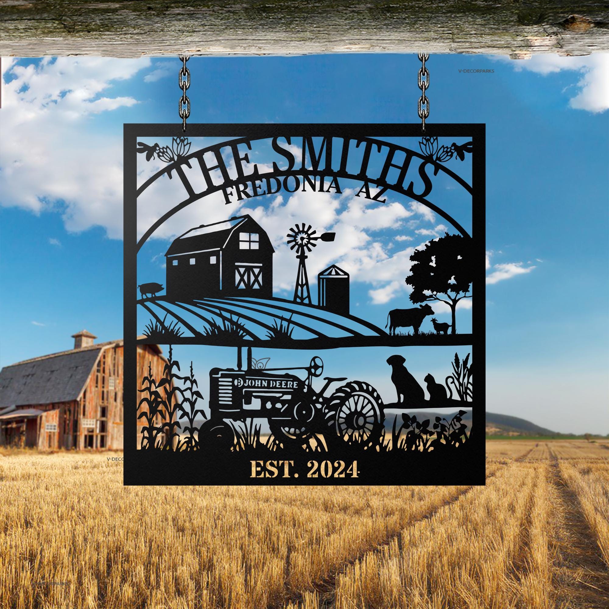 Custom Farmhouse Decor, Barn Sign, Farm Gate Sign,, Personalized Farm ...