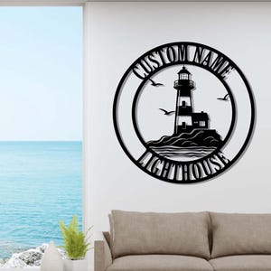 Personalized Lighthouse House Number Sign,lighthouses Metal Wall Art ...