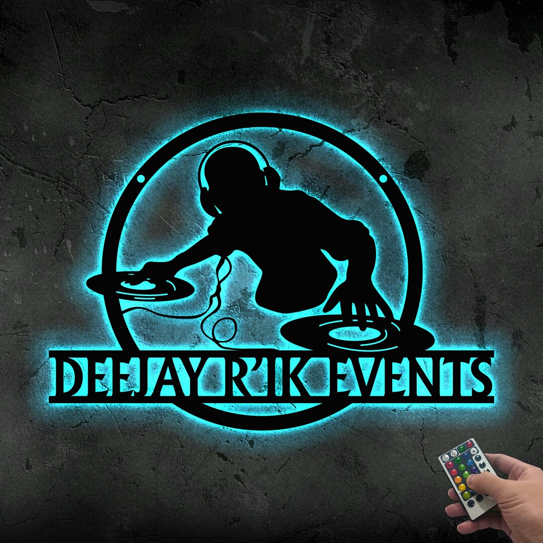 Custom DJ Metal Wall Art Led Light,dj Sign,dj Player Metal Sign,disc ...