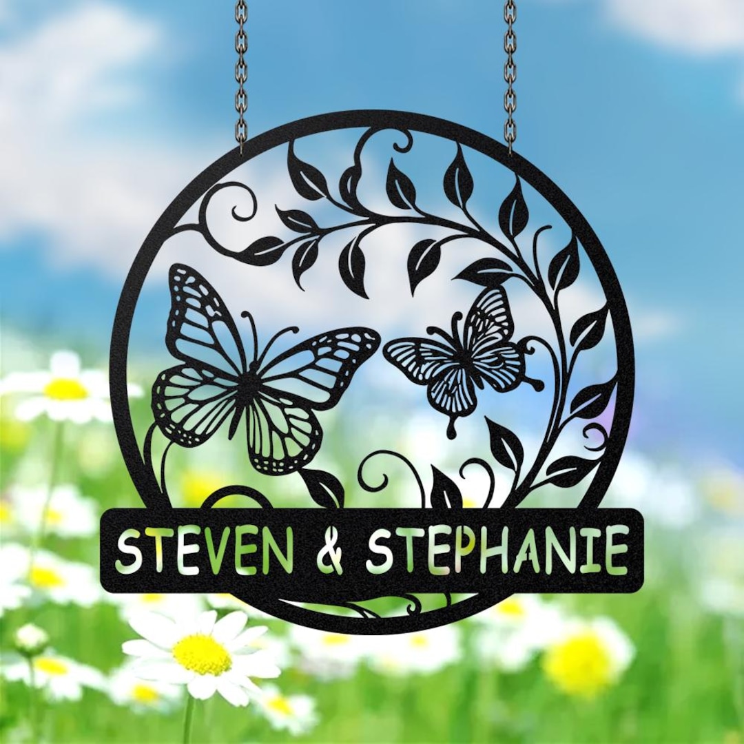 Personalized Butterfly Metal Wall, Custom Butterfly Name Sign ...